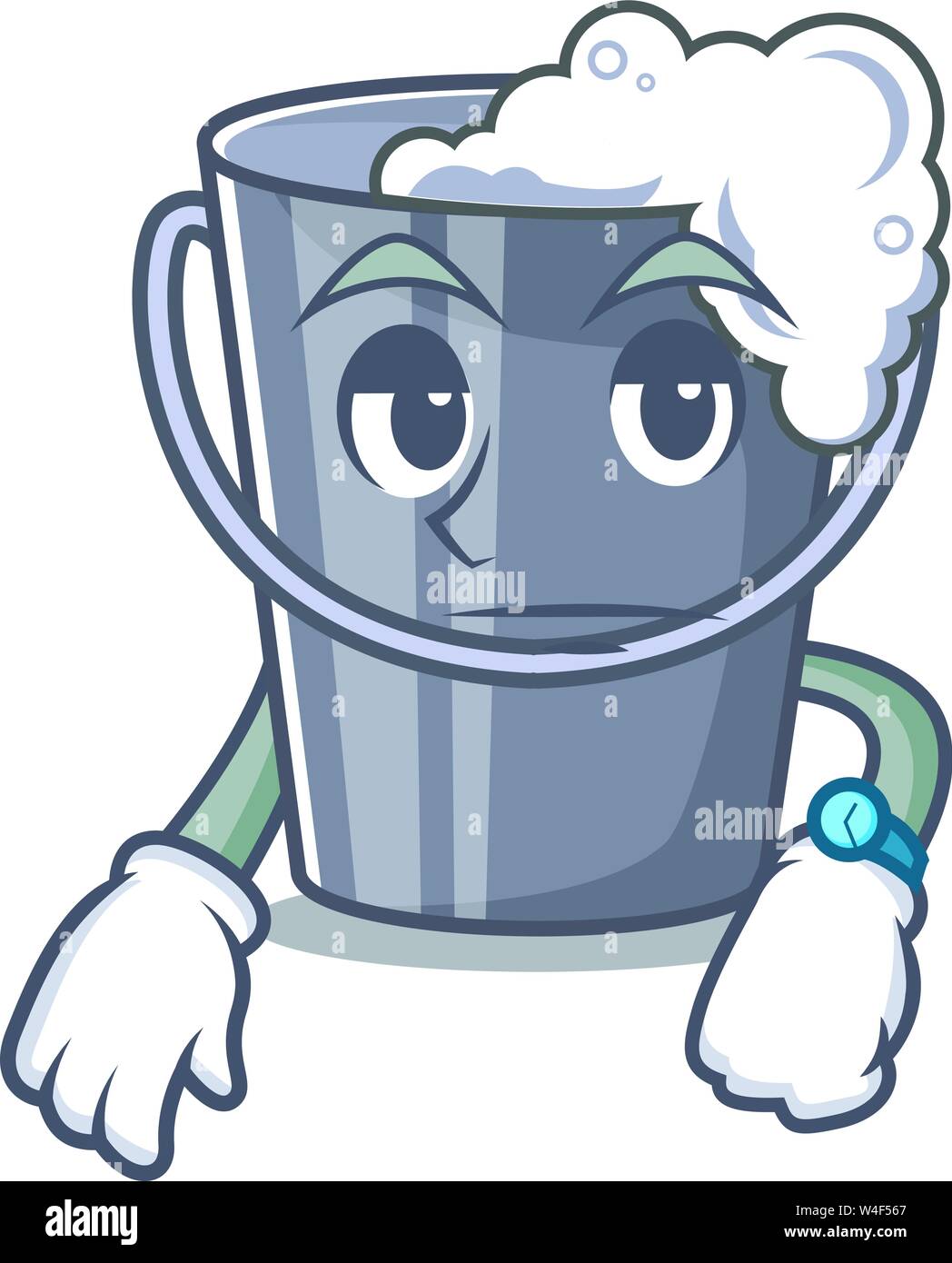 Waiting soapy water in a cartoon bottle vector illustration Stock ...