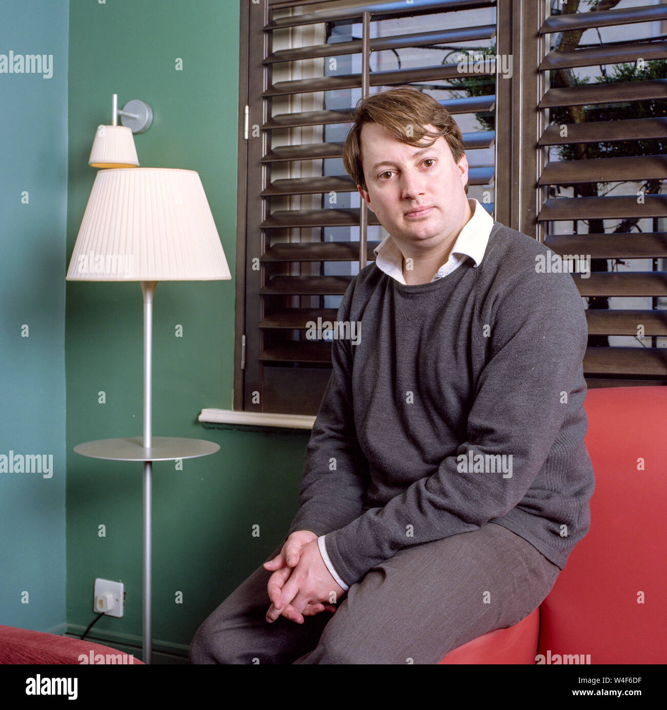 English comedian David Mitchell photographed at the Groucho Club, Soho ...