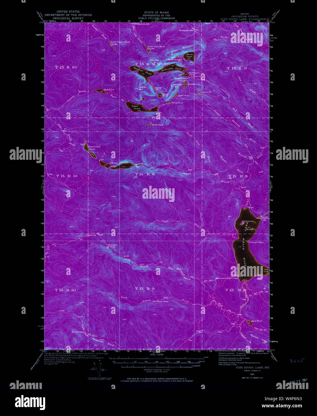 Maine USGS Historical Map Fish River Lake 460399 1931 62500 Inversion ...