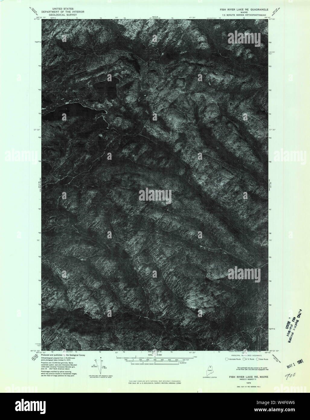 Maine USGS Historical Map Fish River Lake NE 806694 1975 24000 ...