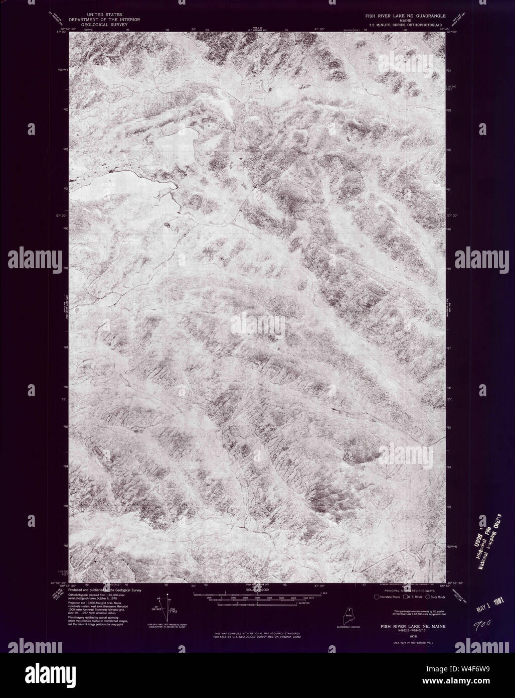 Maine USGS Historical Map Fish River Lake NE 806694 1975 24000 ...