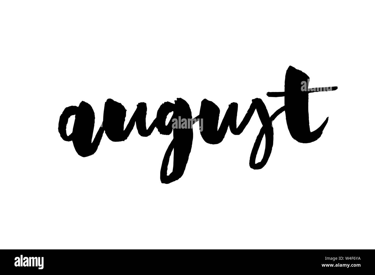 Hello august. Vector lettering.Vector illustration calligraphy text ...