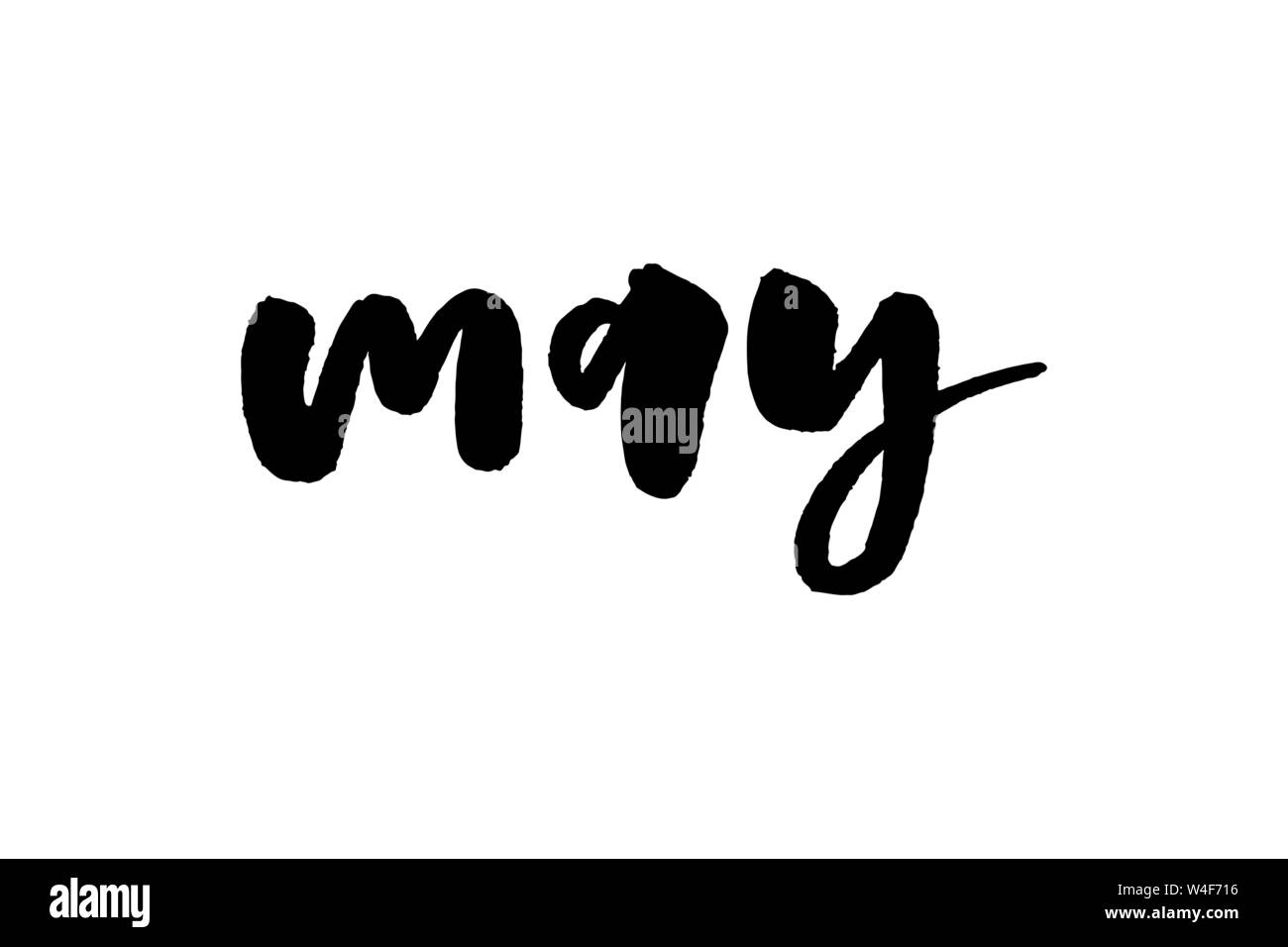Hello May typography vector design for greeting cards and poster. Hand ...