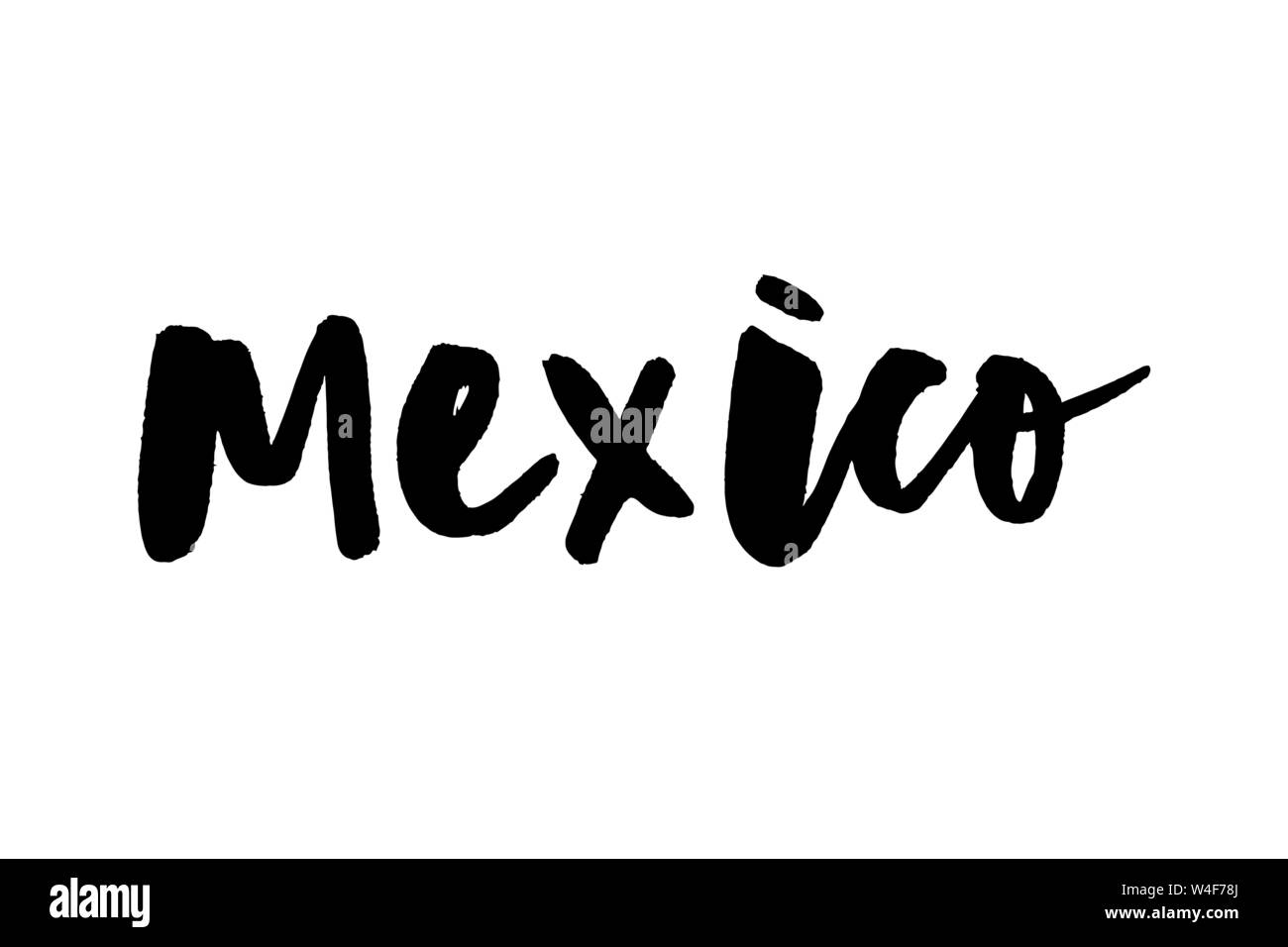 Mexico city, Mexico hand-lettering calligraphy. Mexico hand drawn ...