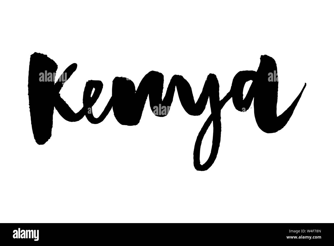 Kenya. Ink hand lettering. Modern brush calligraphy. Handwritten phrase ...
