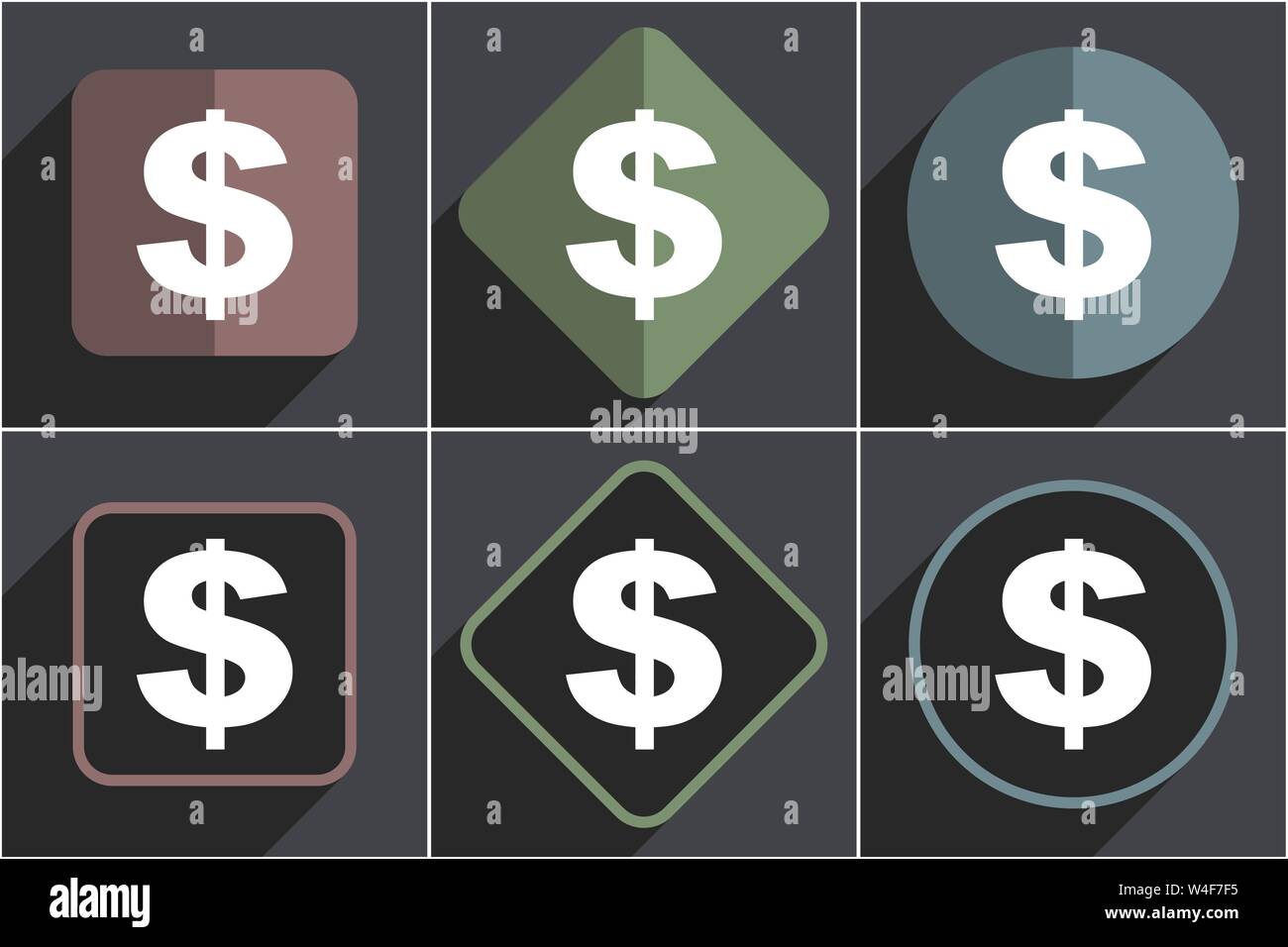 Dollar flat vector icons set Stock Vector Image & Art - Alamy