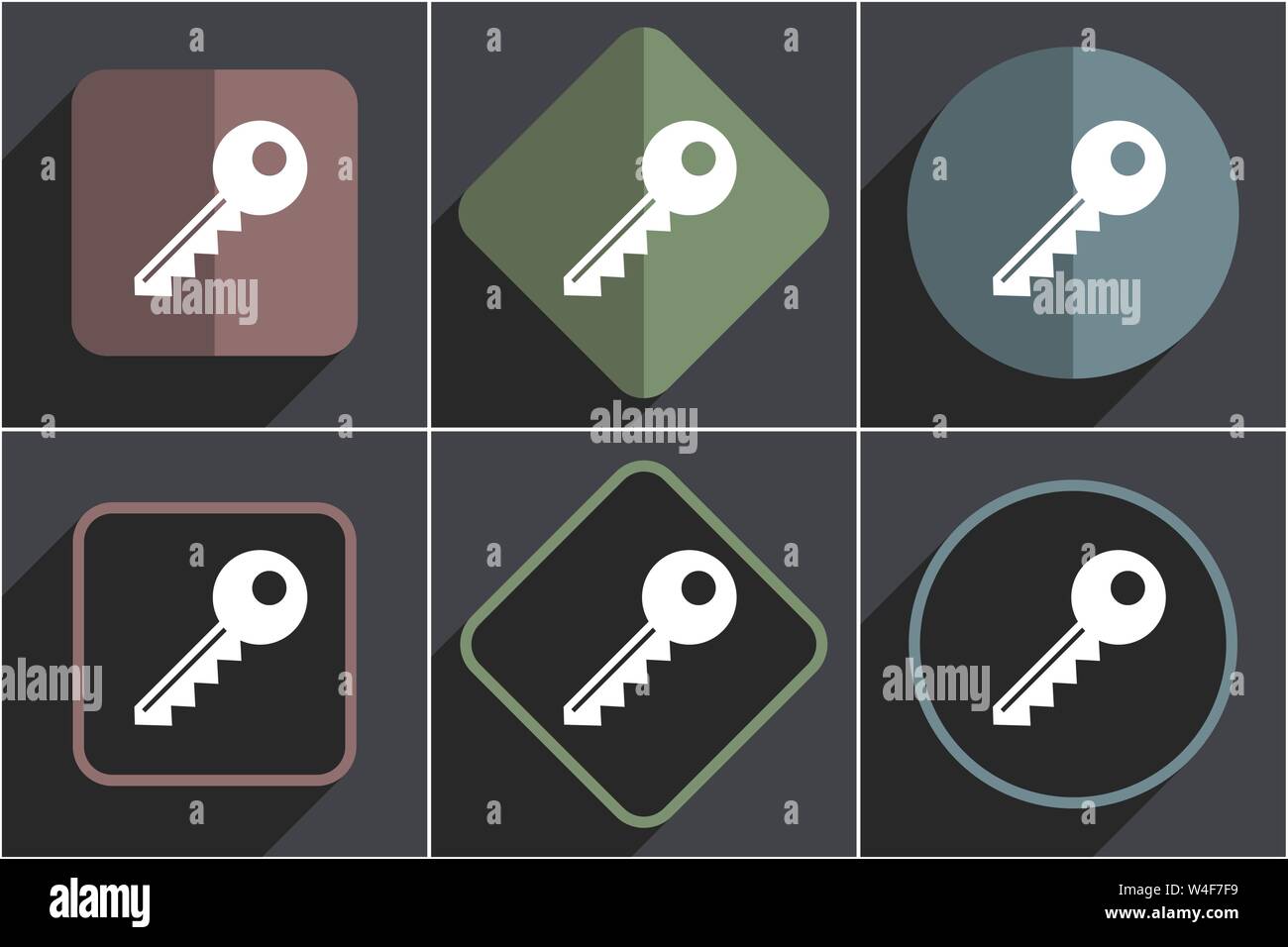 Key flat vector icons set Stock Vector Image & Art - Alamy