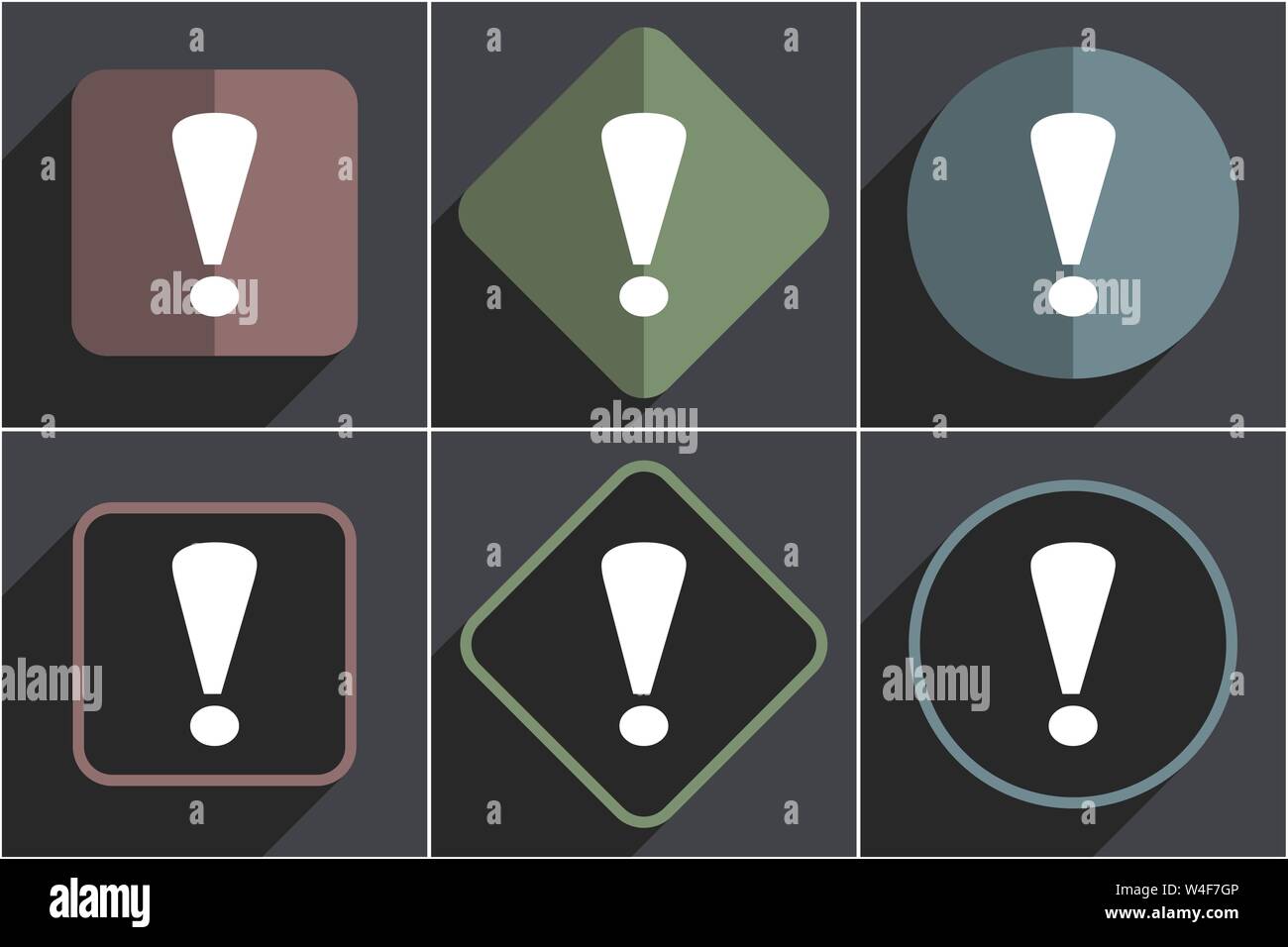 Exclamation sign flat vector icons set Stock Vector Image & Art - Alamy