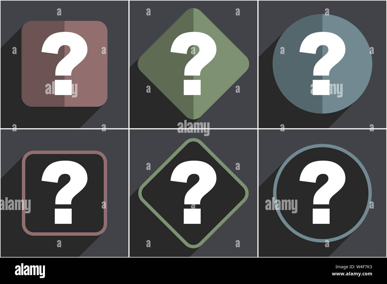 Question mark flat vector icons set Stock Vector Image & Art - Alamy