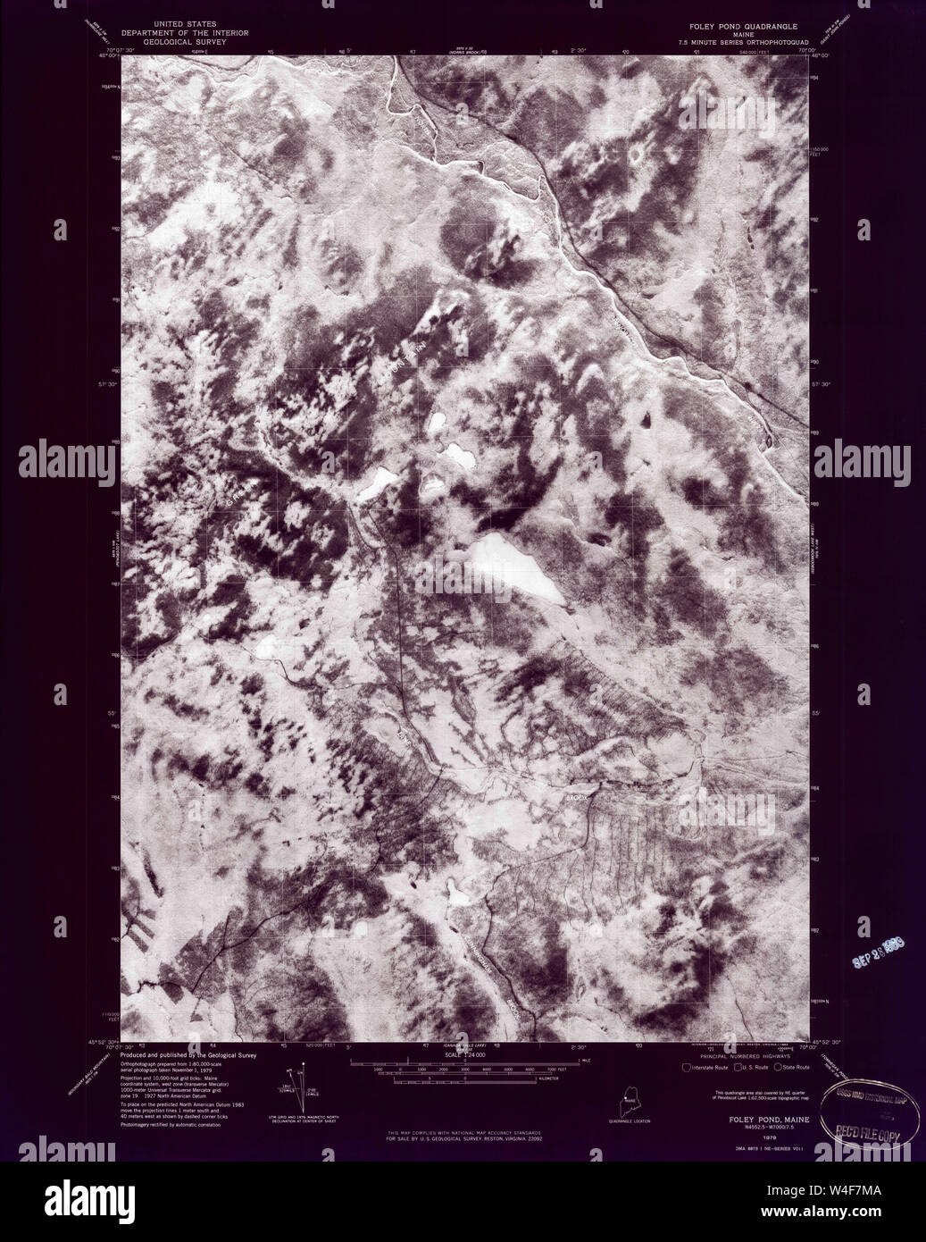 Maine USGS Historical Map Foley Pond 806698 1979 24000 Inversion ...