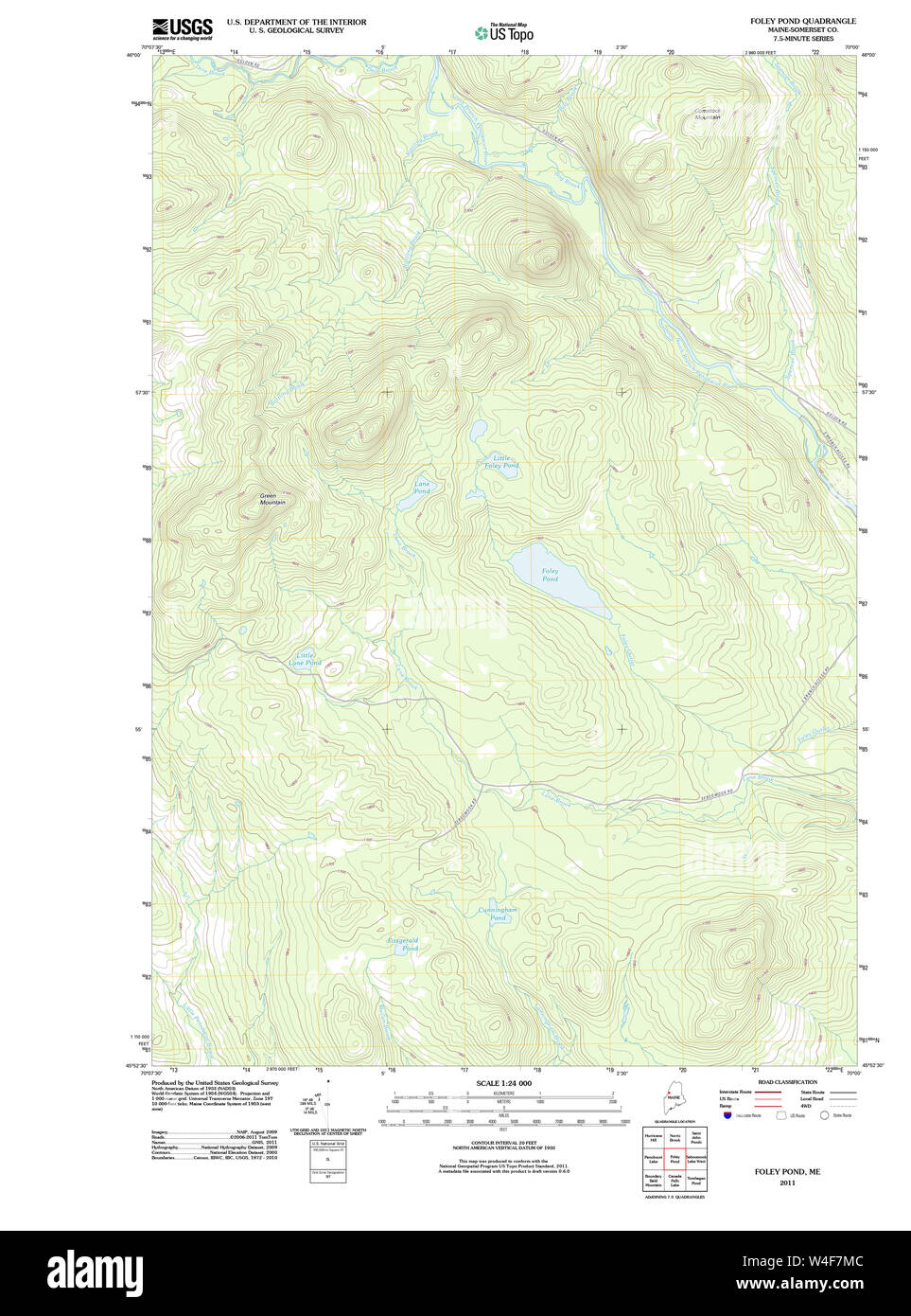 Maine USGS Historical Map Foley Pond 20110913 TM Restoration Stock ...