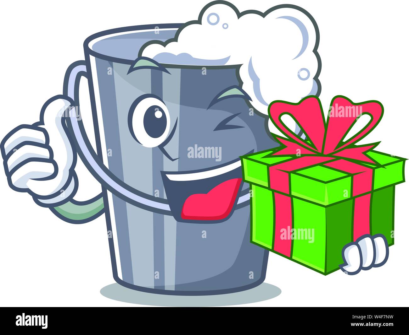 With gift soapy water in the character shape vector illustration Stock ...