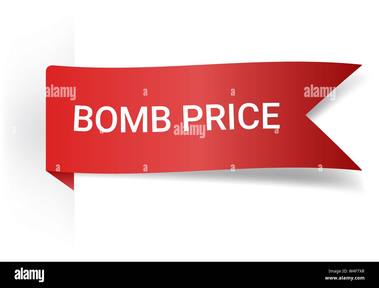 Bomb Price Realistic Detailed Curved Paper Banner. Ribbons With Space ...