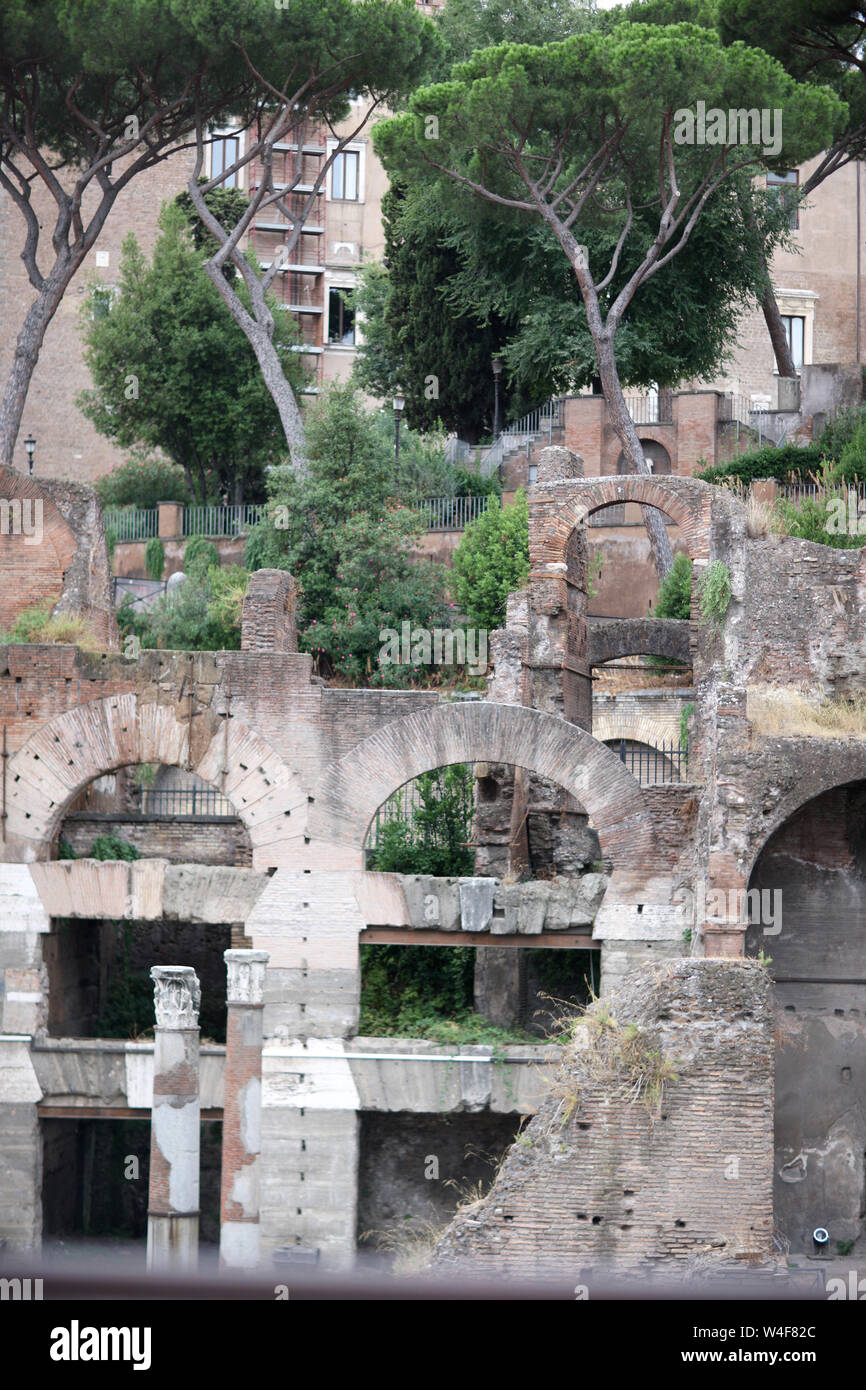 Fragment of the building of the ancient city in archaeological ...