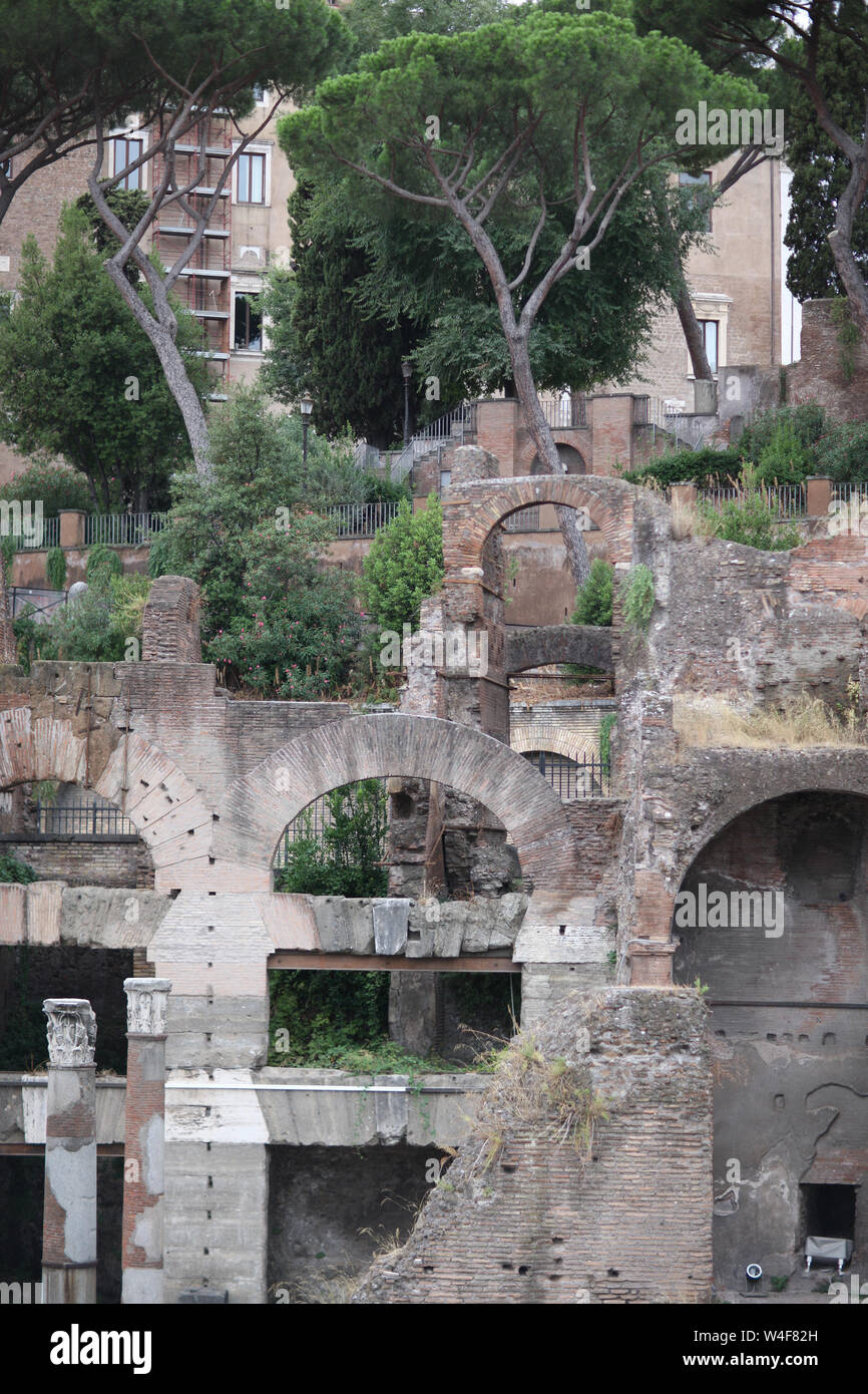 Fragment of the building of the ancient city in archaeological ...