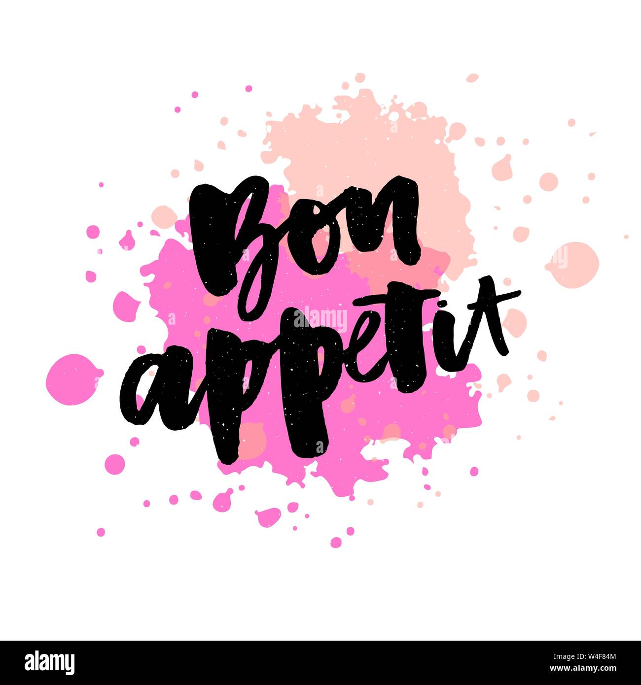 Bon appetit 2 lettering calligraphy brush design ink Stock Vector Image ...