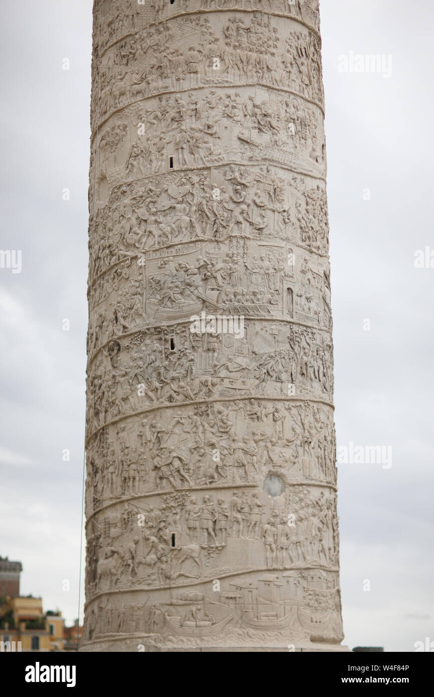 Fragment of the Trajan marble column. Rome, Italy Stock Photo - Alamy