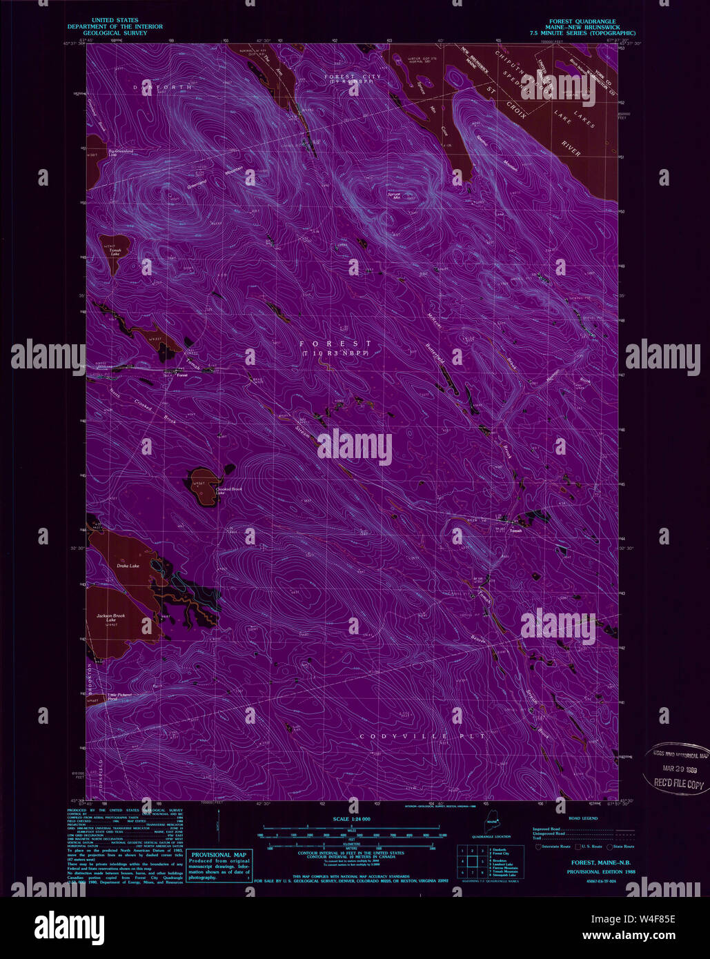 Maine USGS Historical Map Forest 807922 1988 24000 Inversion ...