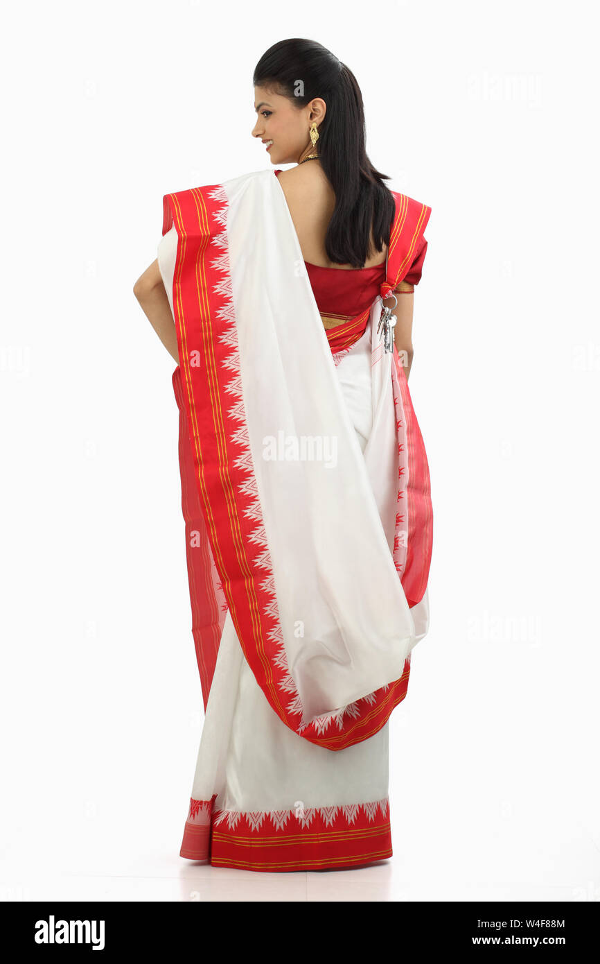 Rear view of a Bengali woman standing Stock Photo - Alamy
