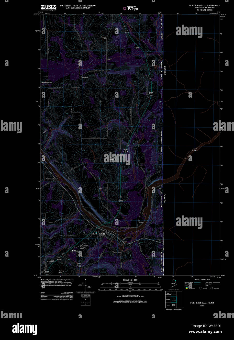 Maine USGS Historical Map Fort Fairfield 20110909 TM Inversion ...