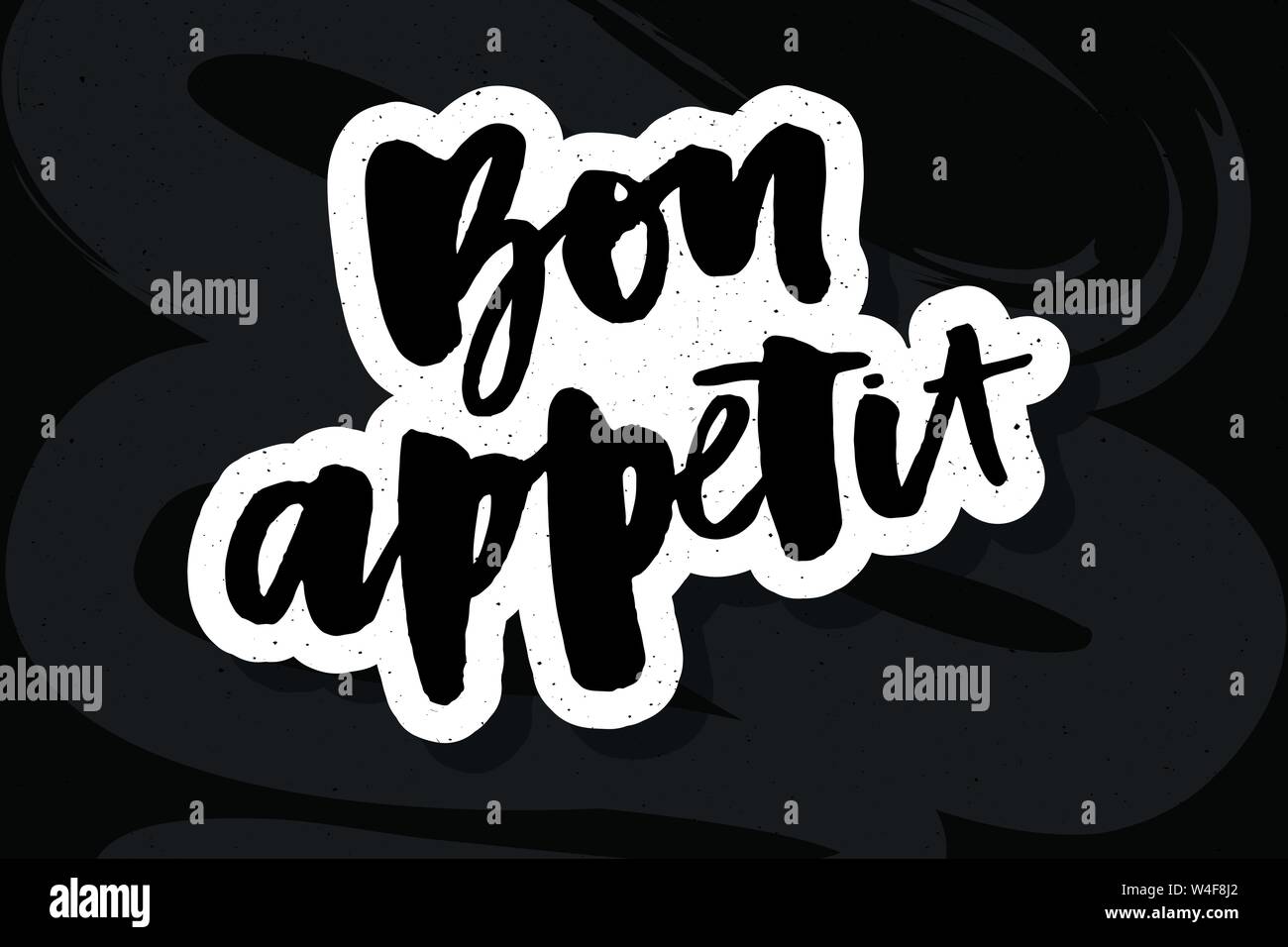Bon appetit 2 lettering calligraphy brush design ink Stock Vector Image ...