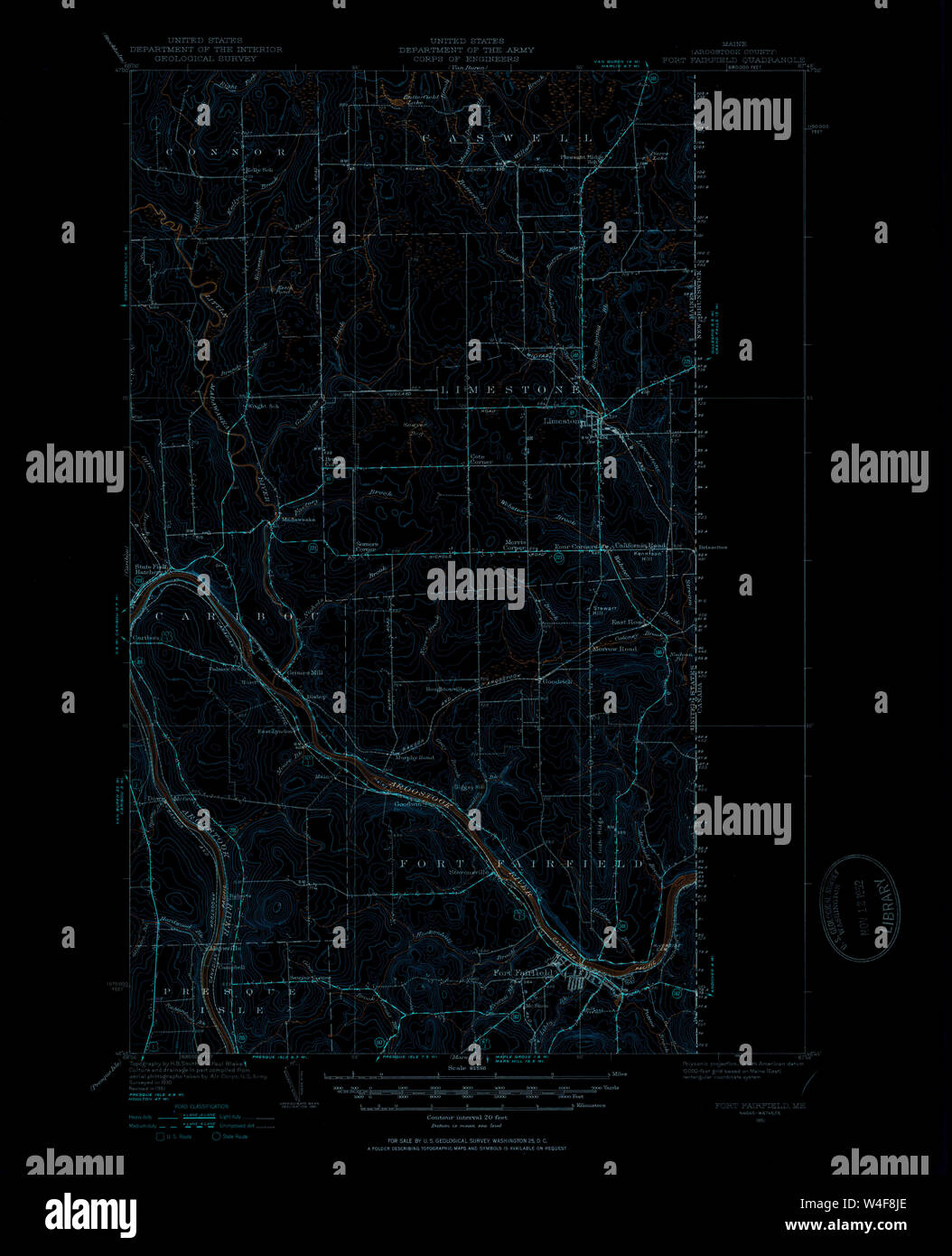 Maine USGS Historical Map Fort Fairfield 460404 1951 62500 Inversion ...