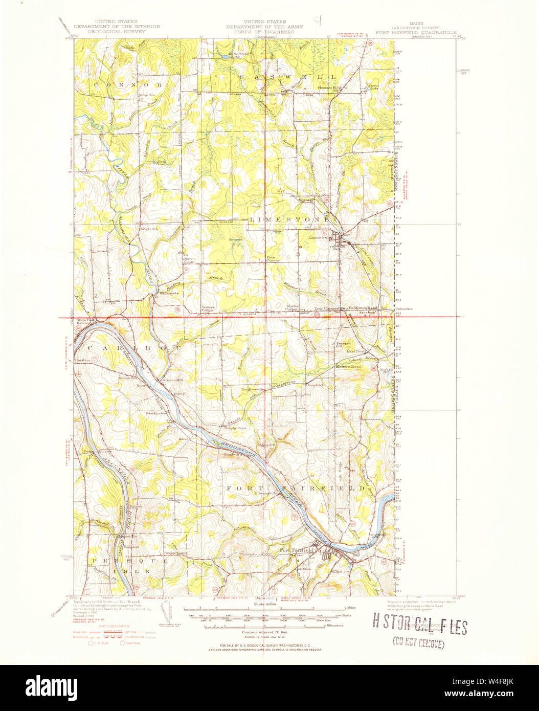 Maine USGS Historical Map Fort Fairfield 460403 1951 62500 Restoration ...