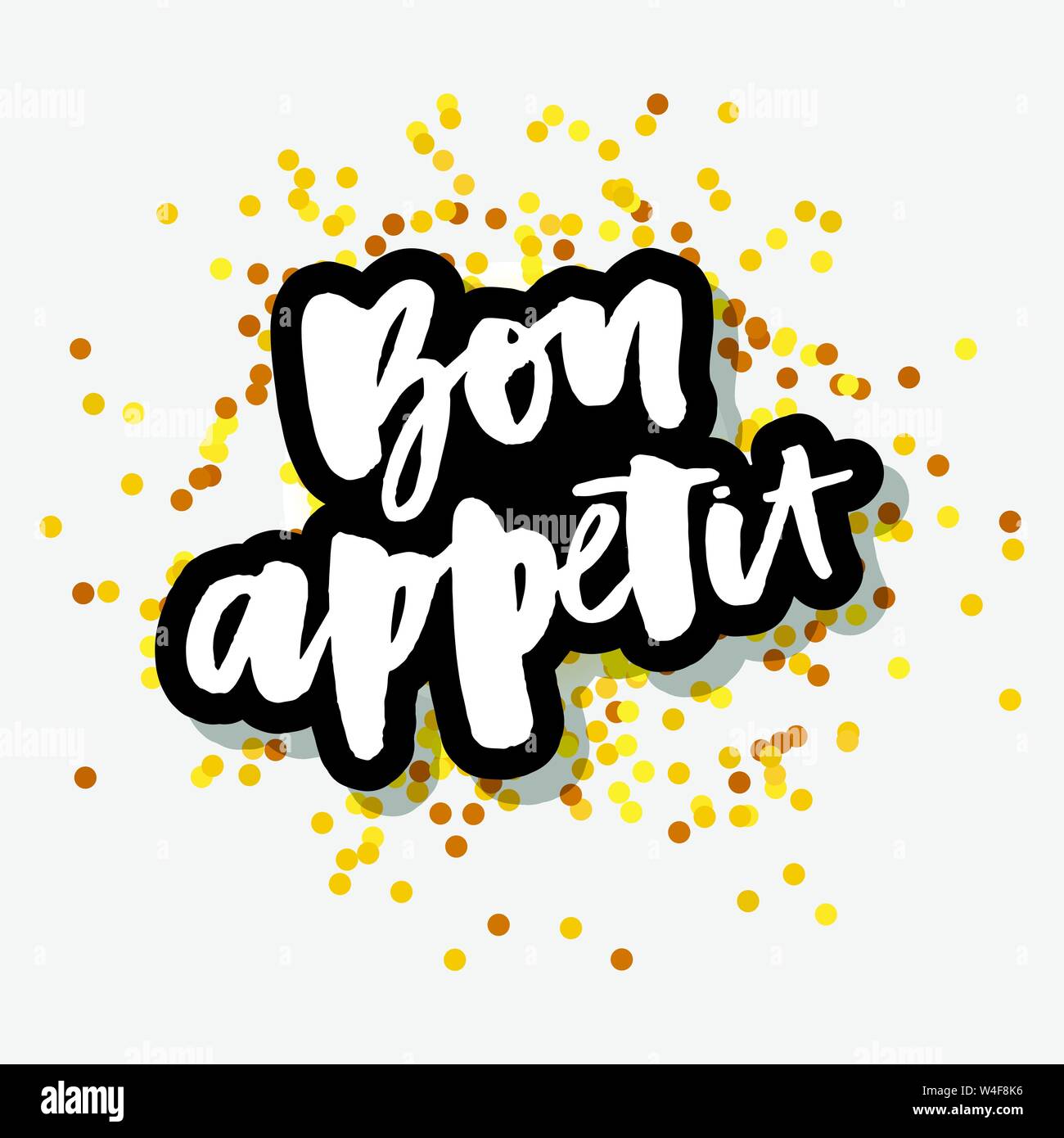 Bon appetit 2 lettering calligraphy brush design ink Stock Vector Image ...
