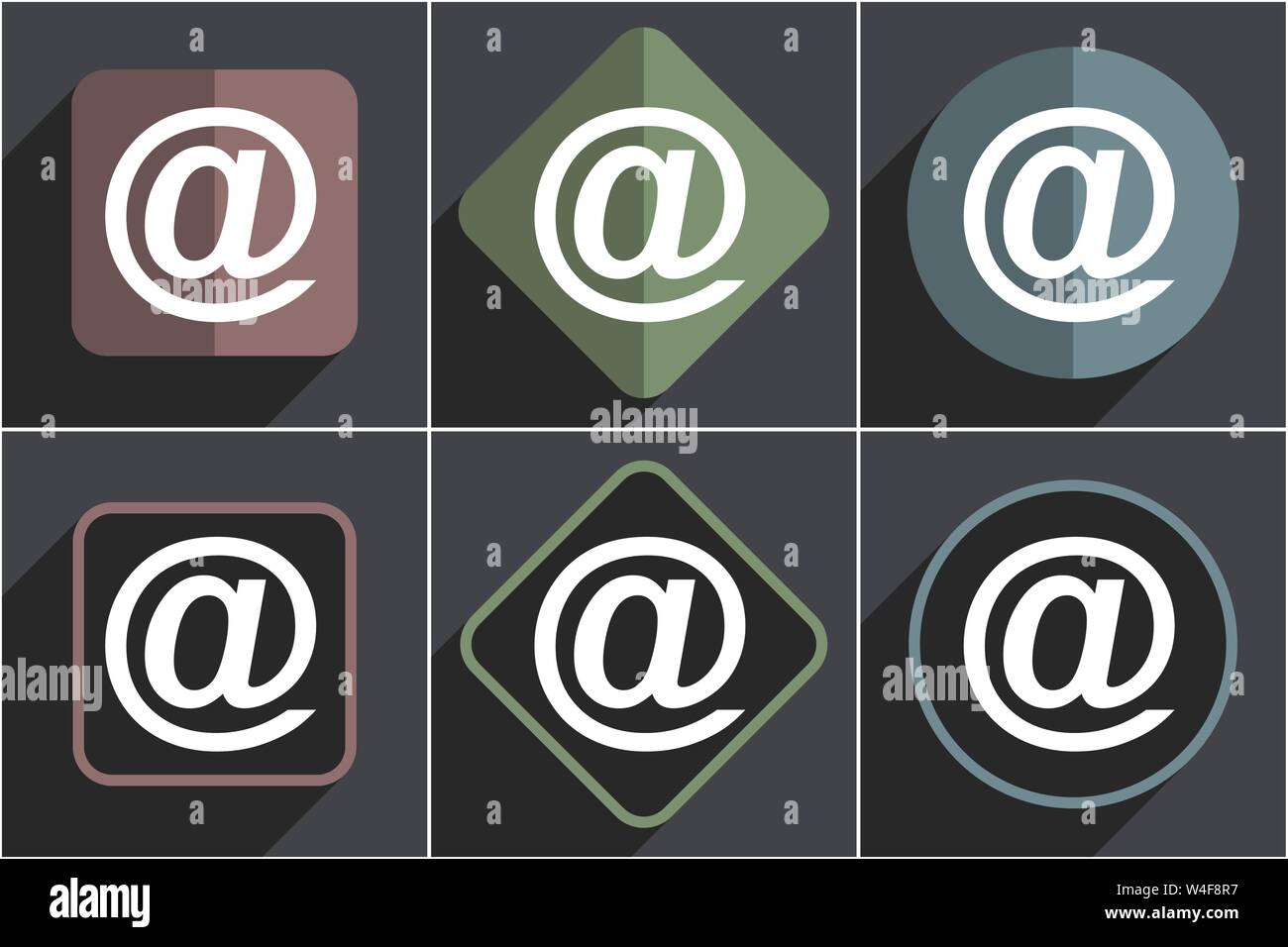 Email flat vector icons set Stock Vector Image & Art - Alamy