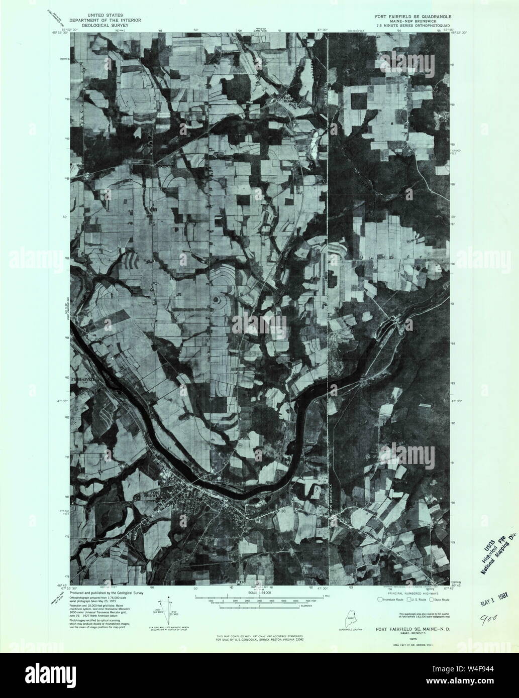 Maine USGS Historical Map Fort Fairfield SE 806700 1975 24000 ...