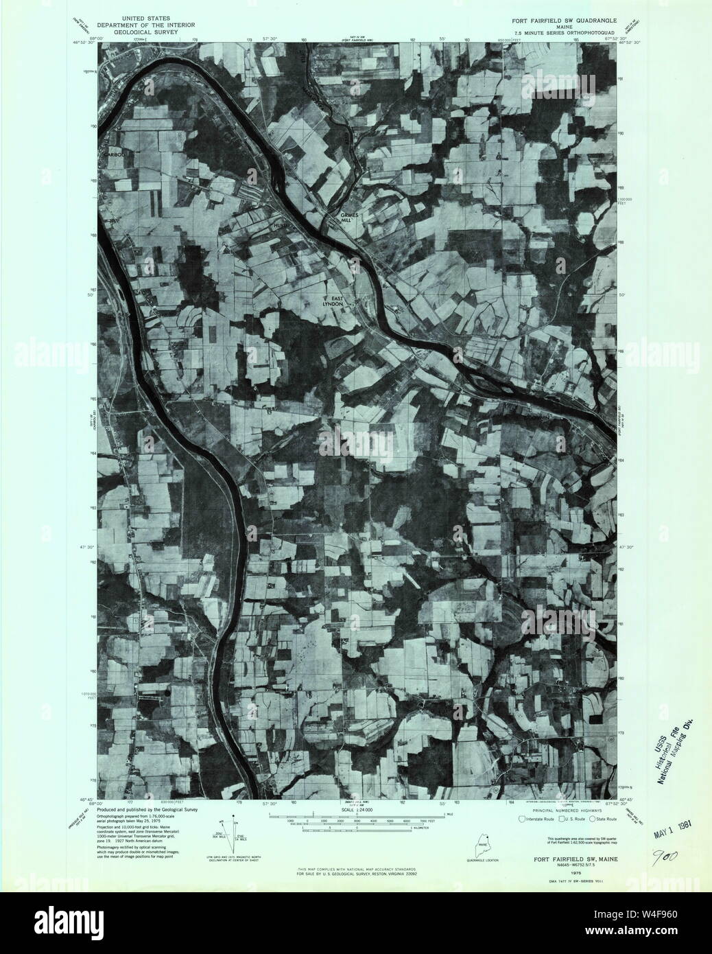 Maine USGS Historical Map Fort Fairfield SW 806701 1975 24000 ...