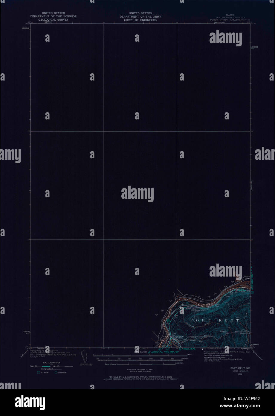 Maine USGS Historical Map Fort Kent 306569 1932 62500 Inversion ...