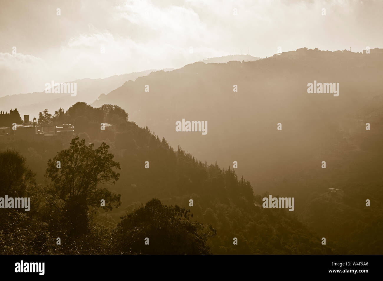 this is a capture for a landscape in Lebanon with a beautiful green ...