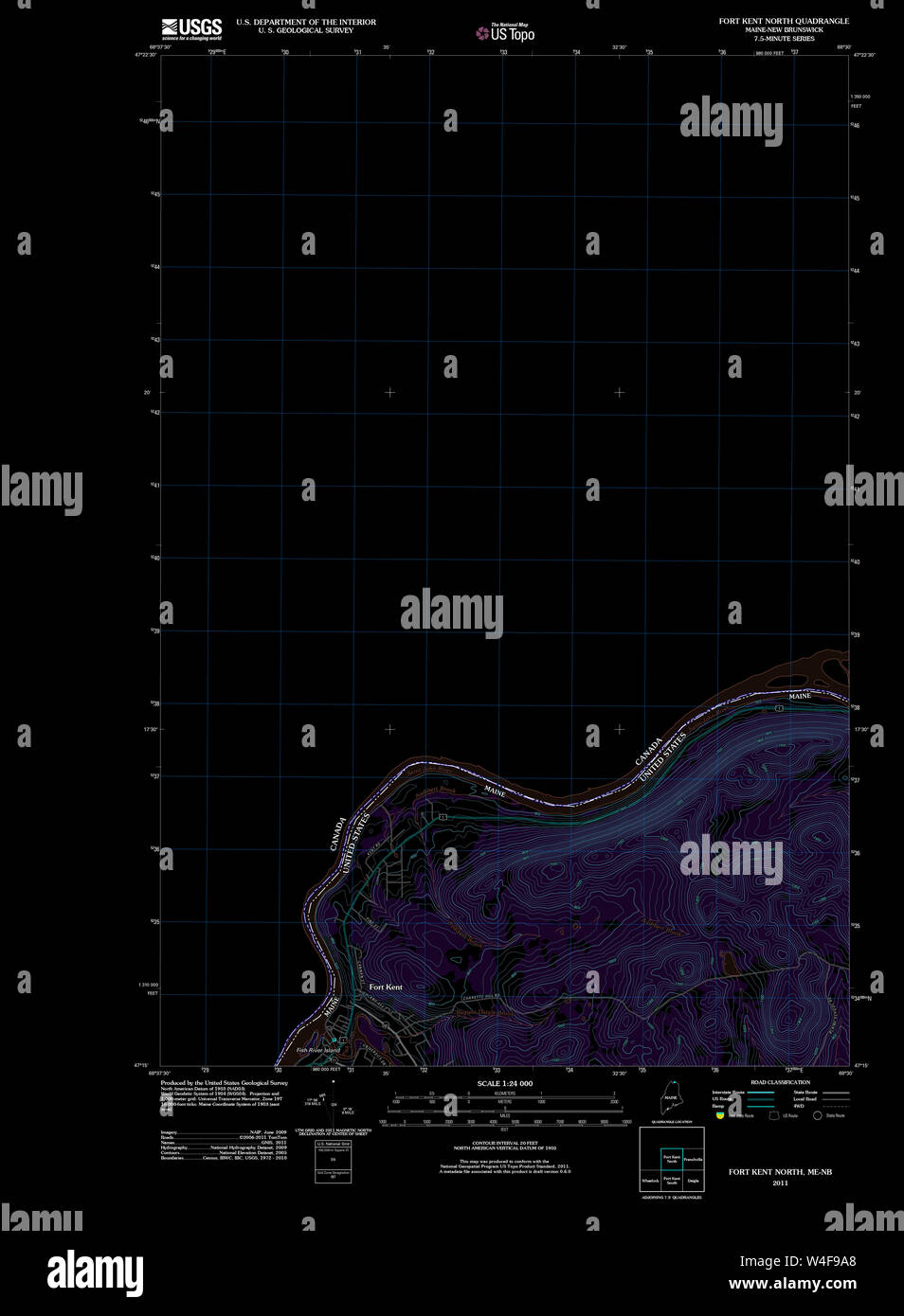 Maine USGS Historical Map Fort Kent North 20110831 TM Inversion ...