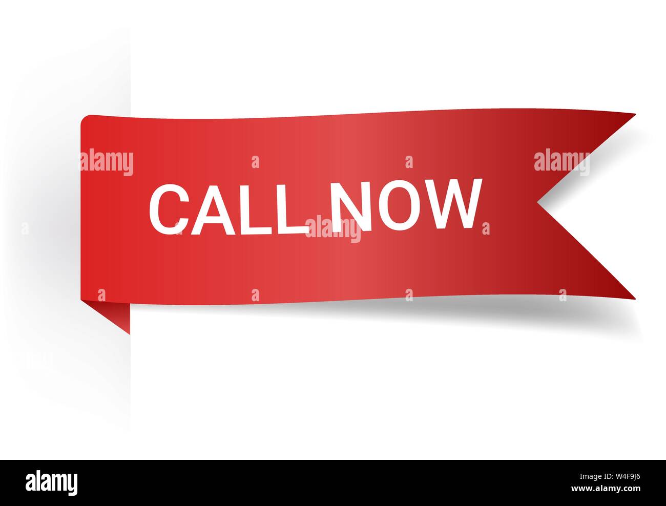 Call Now Realistic Detailed Curved Paper Banner. Ribbons With Space For ...