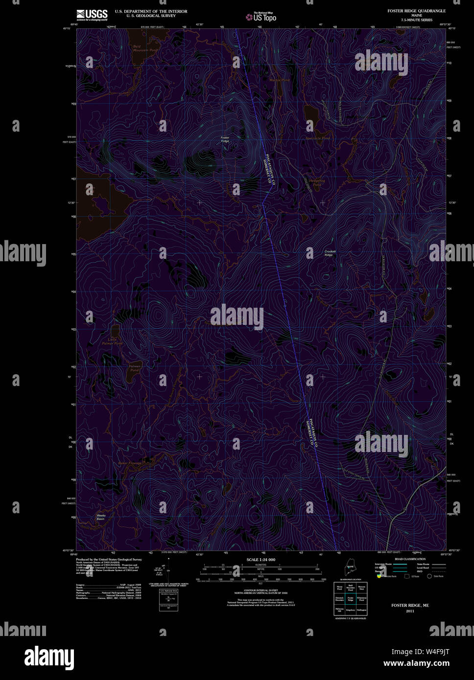 Maine USGS Historical Map Foster Ridge 20110906 TM Inversion ...