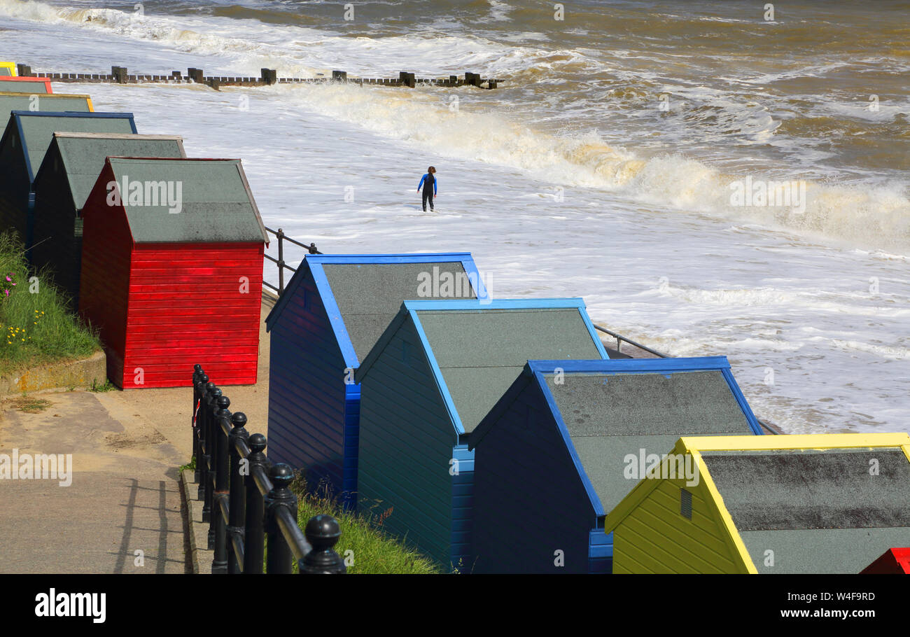beach huts at mundesley on the norfolk coast Stock Photo - Alamy