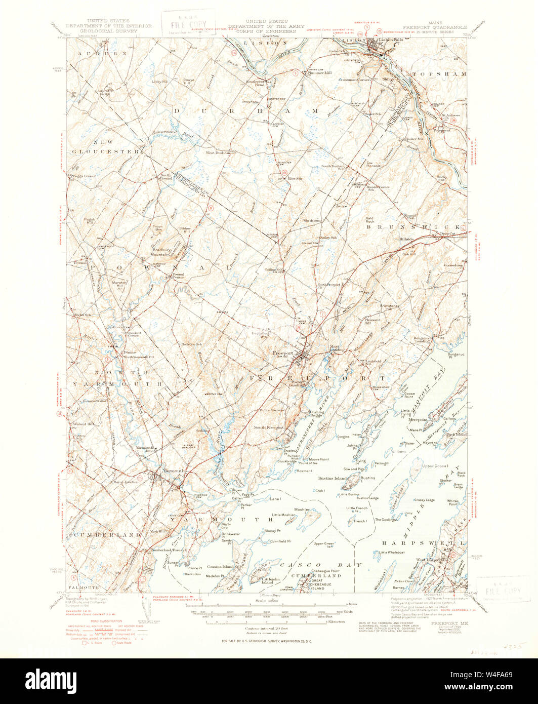 Map of freeport maine hi-res stock photography and images - Alamy