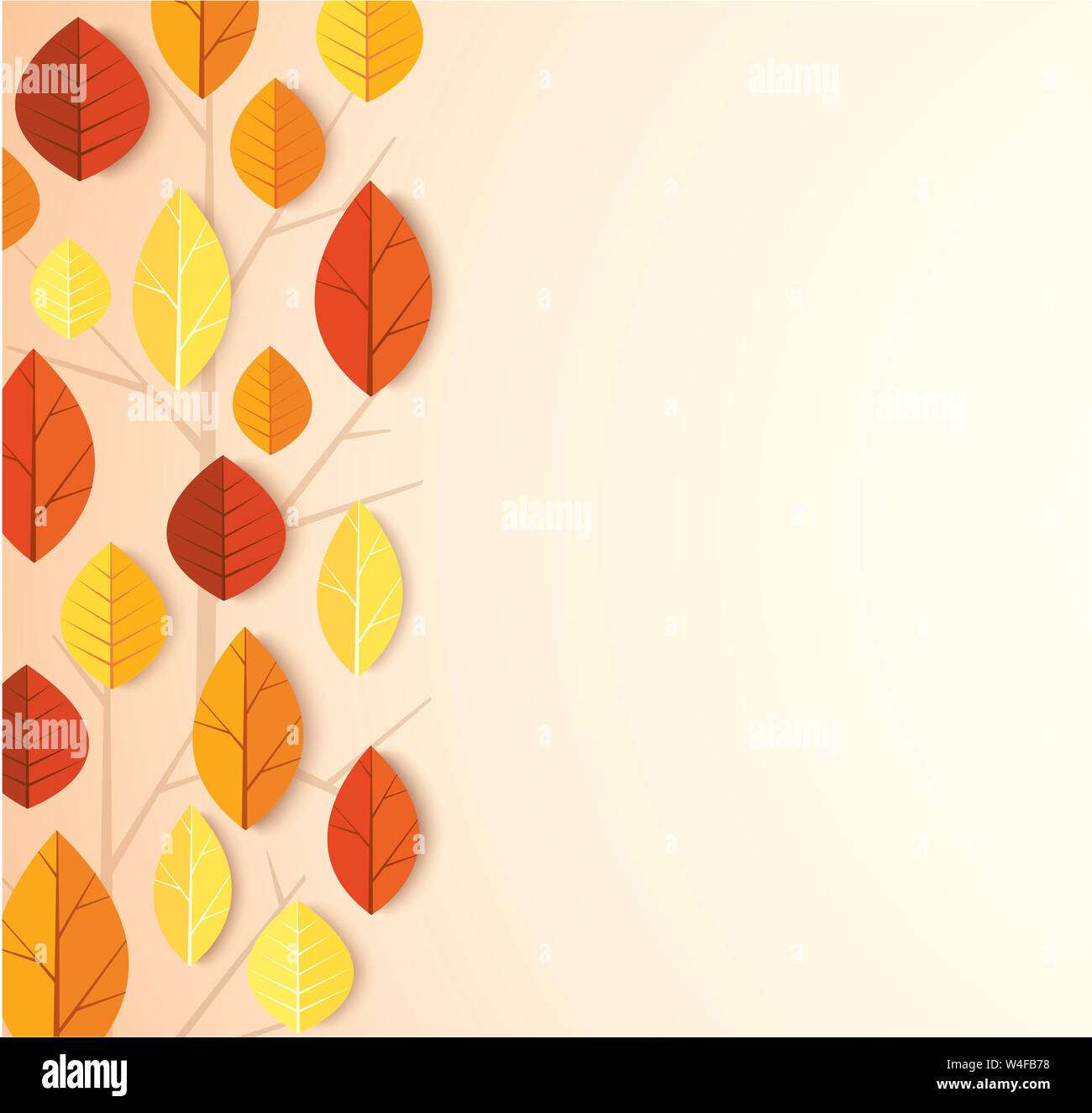 Autumn leaves and space for write background illustration Stock Photo ...