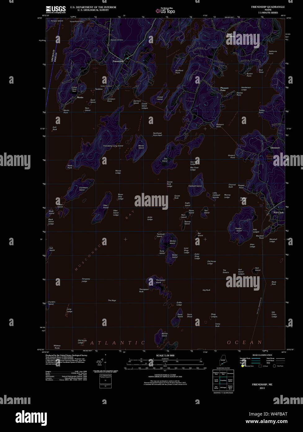 Friendship maine map hi-res stock photography and images - Alamy