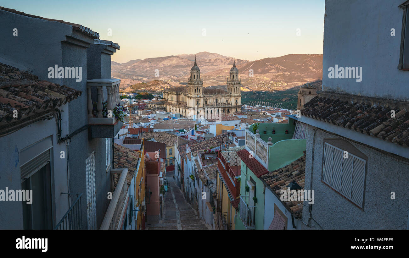 Jaen city with its steep streets, colorful houses and Cathedral - Jaen ...