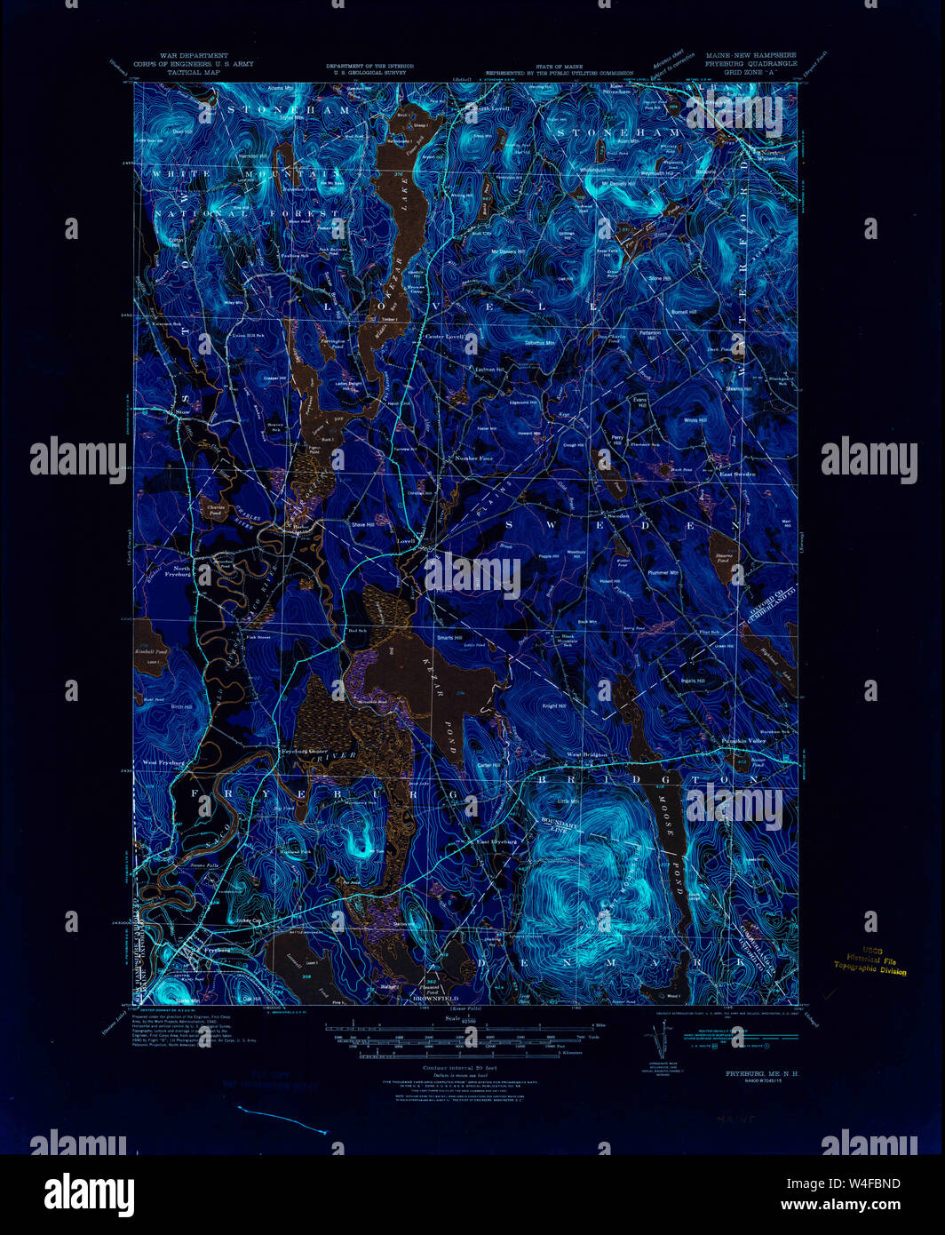 Maine USGS Historical Map Fryeburg 460420 1941 62500 Inversion ...