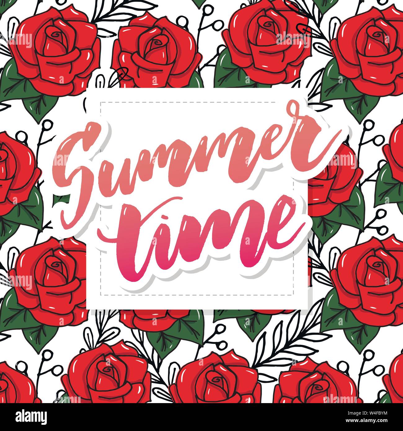 Vector illustration: Brush lettering composition of Summer Vacation ...