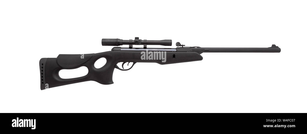 Air rifle with a telescopic sight isolate on a white background ...