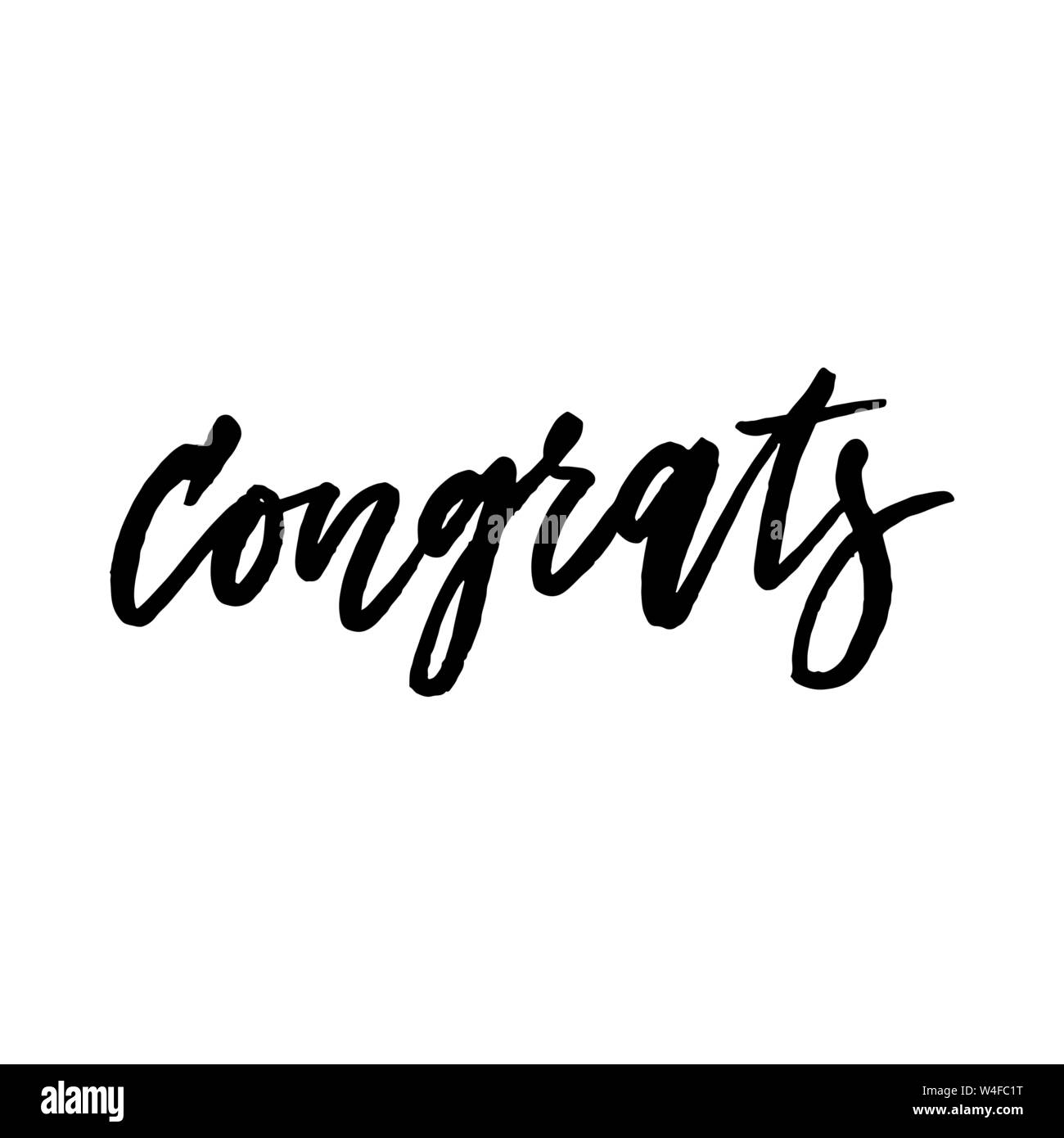 Congrats lettering. Handwritten modern calligraphy, brush painted ...