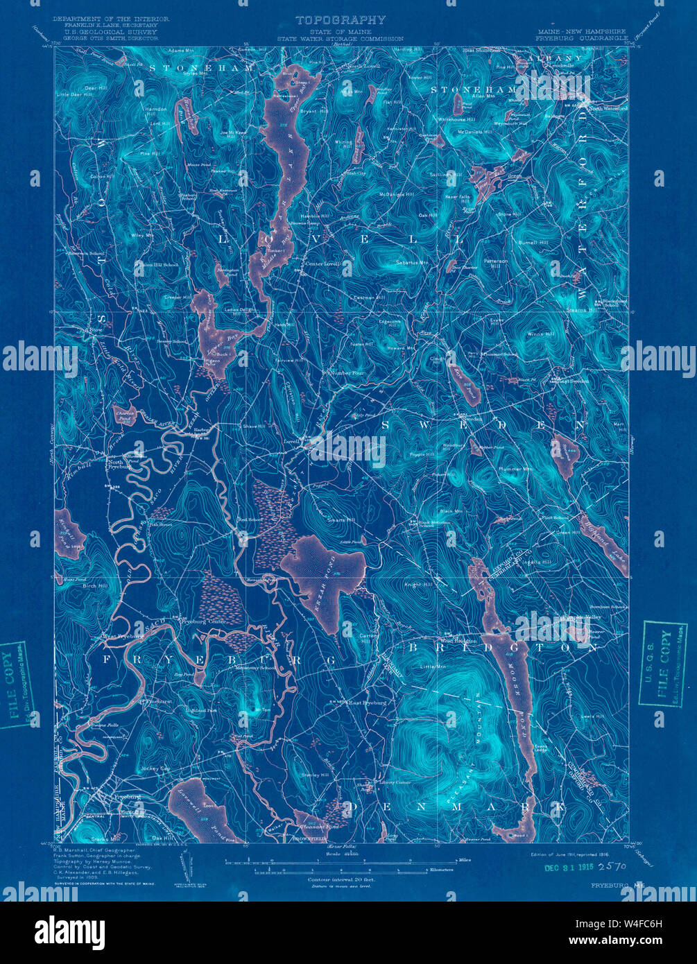Maine USGS Historical Map Fryeburg 807506 1911 62500 Inversion ...
