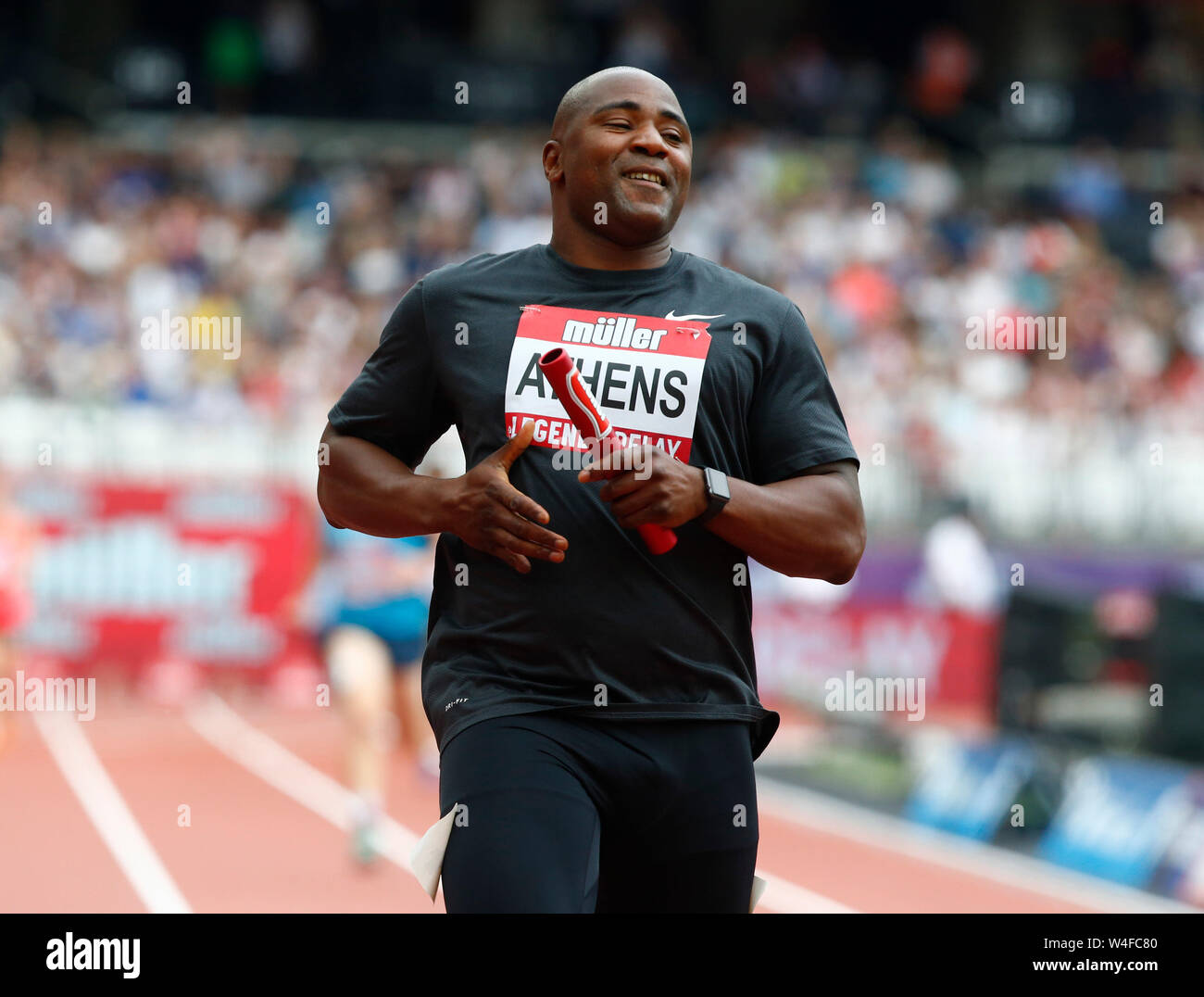 LONDON, ENGLAND. JULY 21: Mark Lewis Francis running for Athens ...