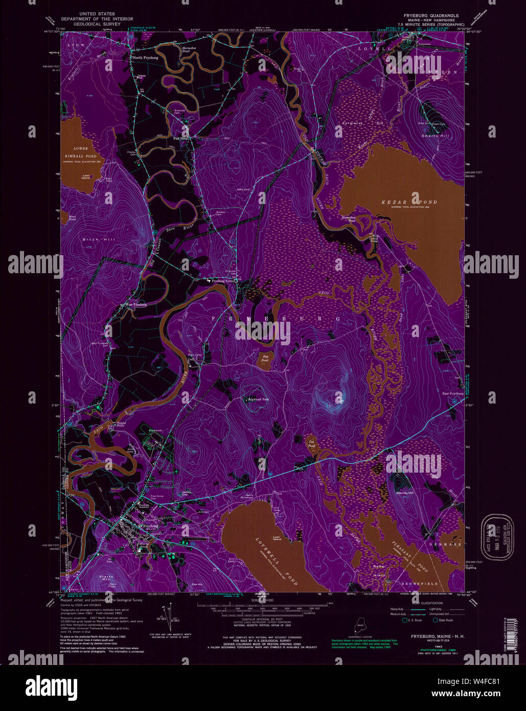 Maine USGS Historical Map Fryeburg 807932 1963 24000 Inversion ...