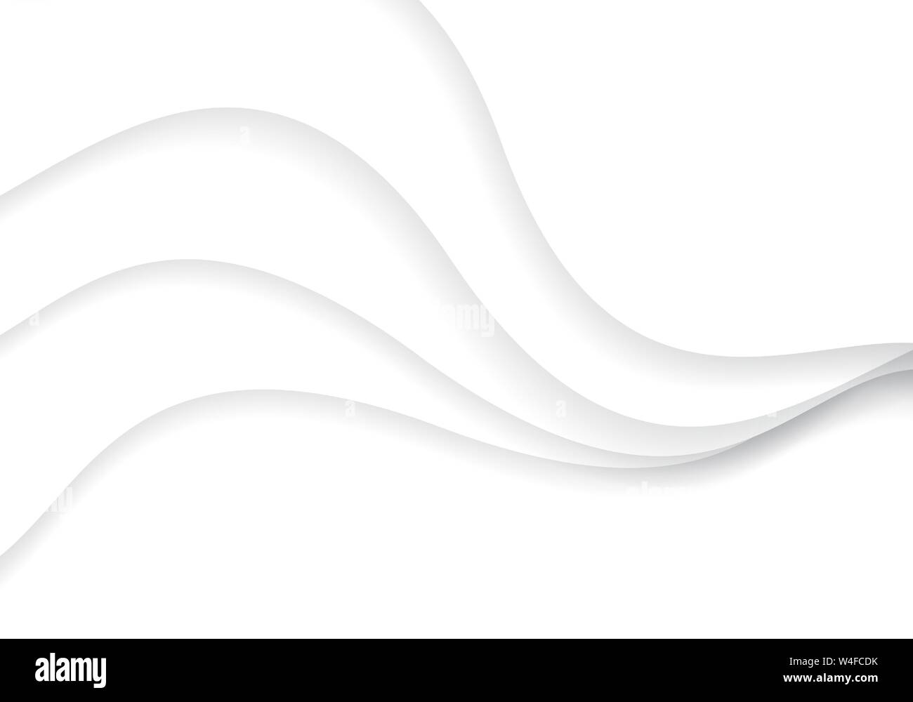 Abstract White Paper Cut Curve Overlap Design Modern Futuristic Background Vector Illustration