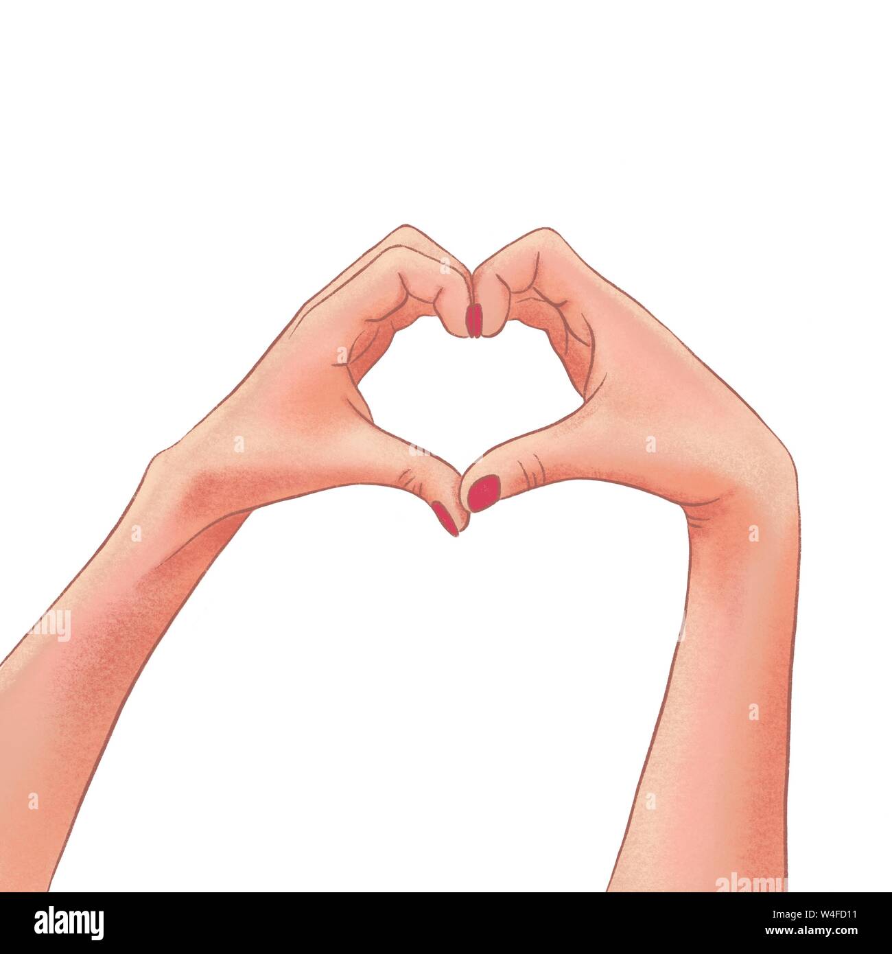 Hands making heart illustration hi-res stock photography and images - Alamy